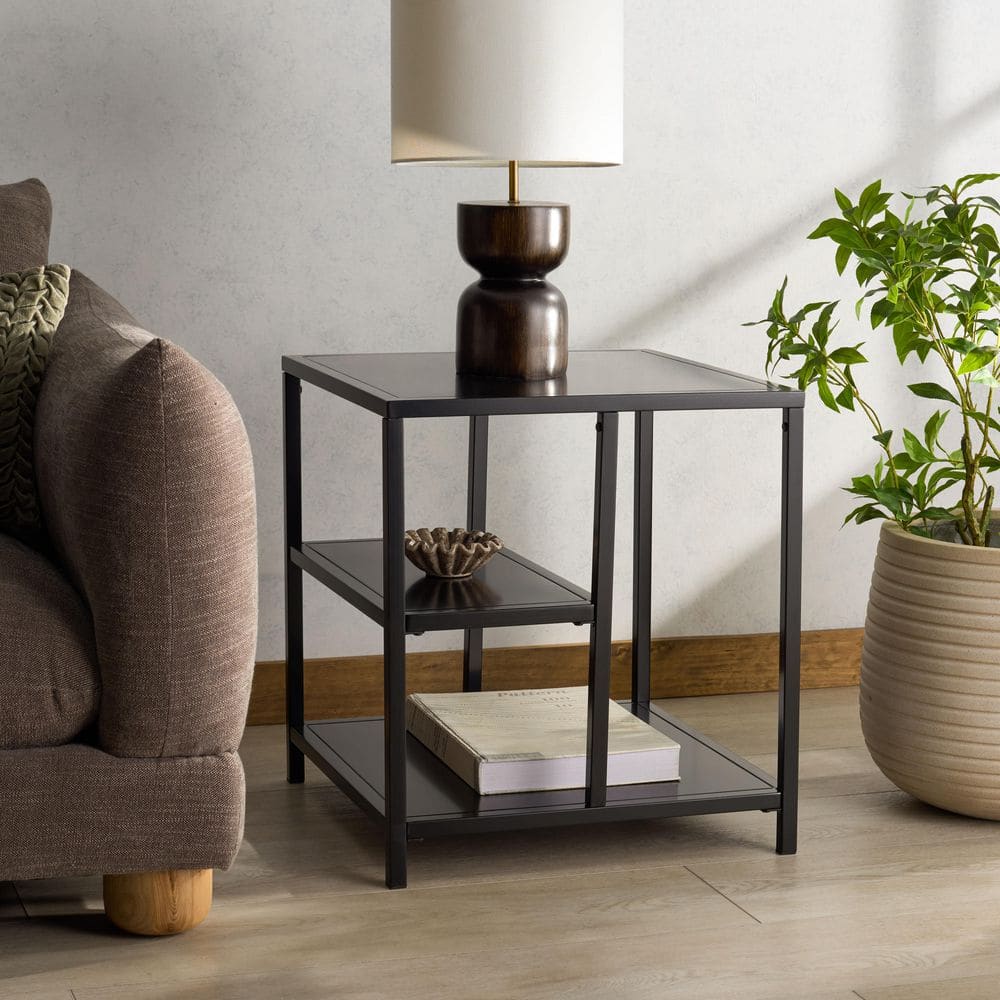 SAFAVIEH Hodge 20 in. Black Square Iron End Table SFV9557A - The Home Depot