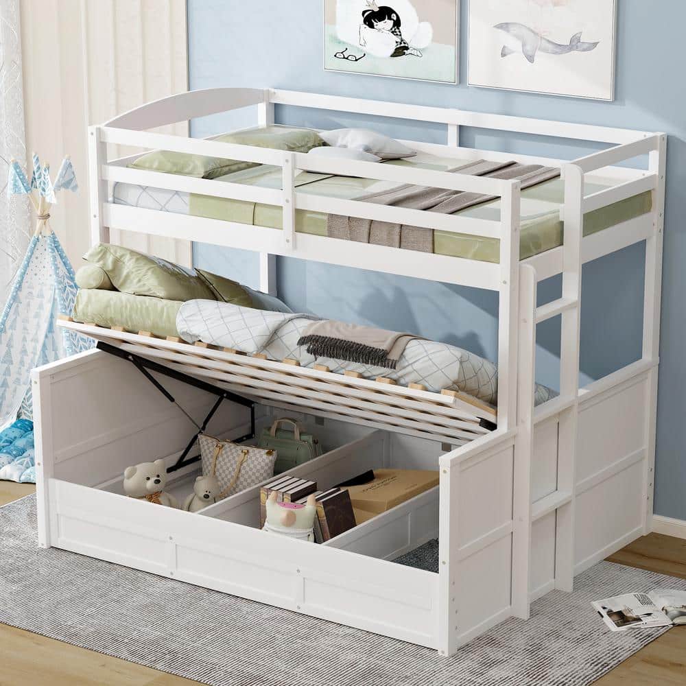 Harper & Bright Designs Detachable Style Wood Twin over Full Bunk Bed ...