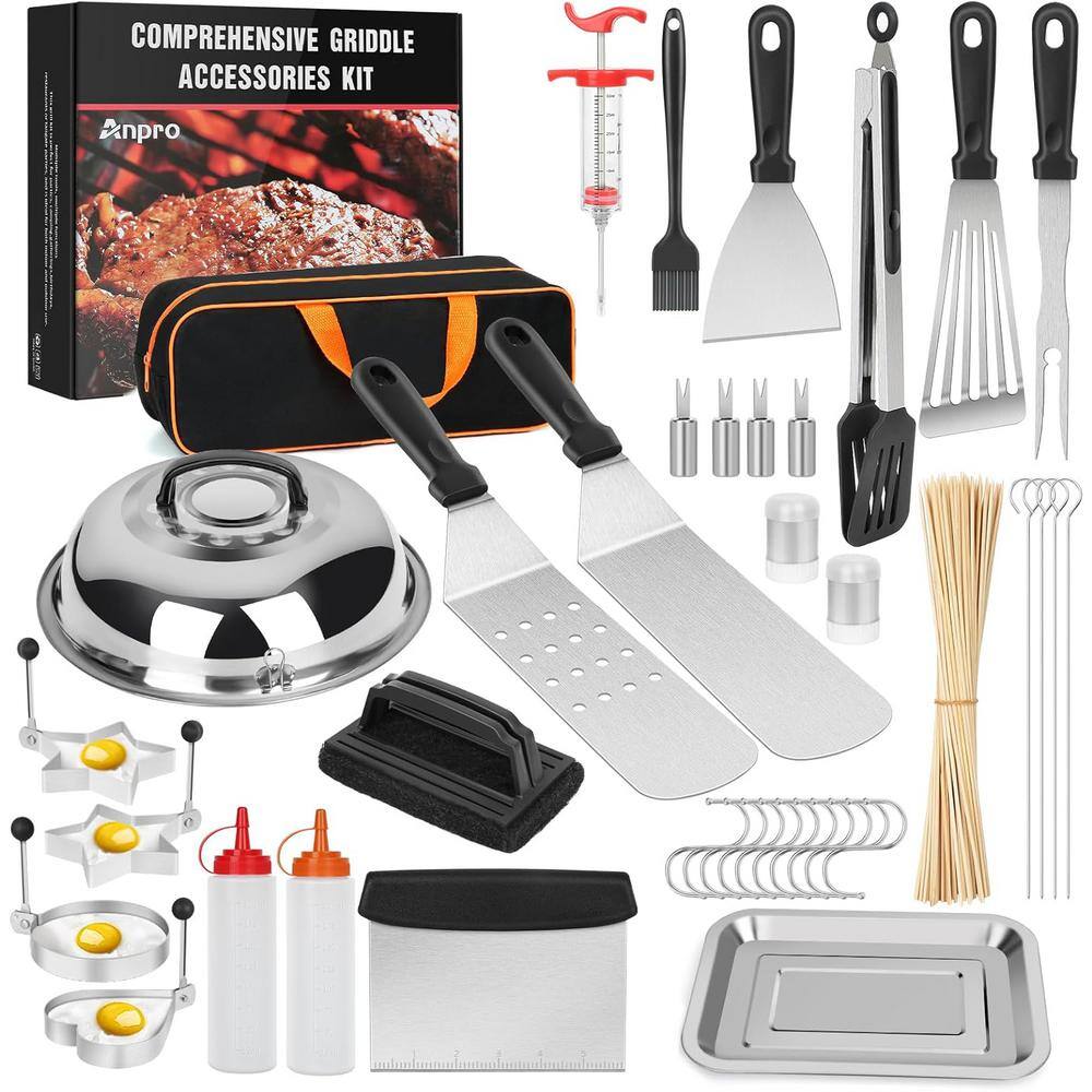 PAIHOME 139-Piece Griddle Kit, Stainless Steel Tools, Basting Cover ...