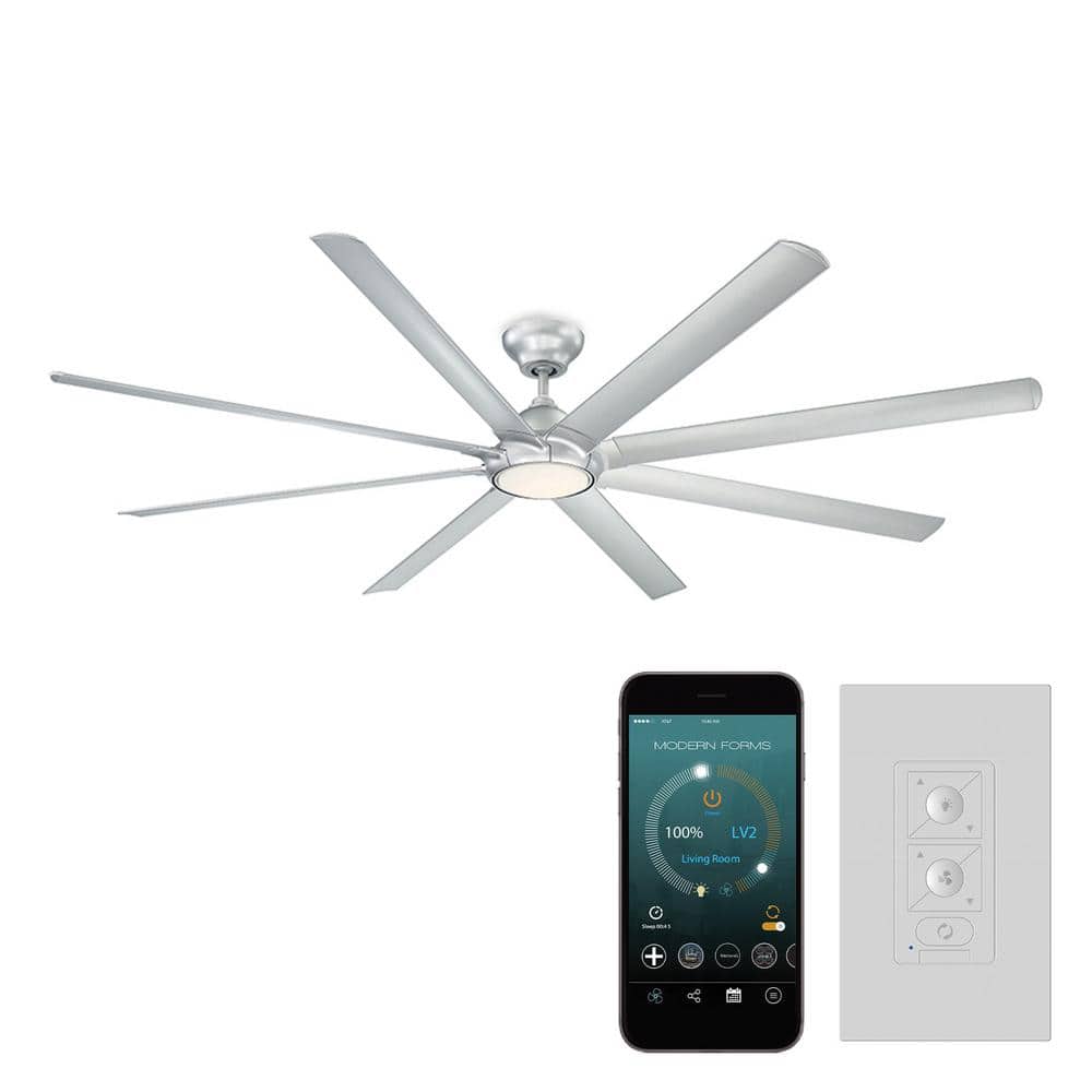 Modern Forms Hydra 96 in. LED Indoor/Outdoor Titanium Silver 8-Blade ...