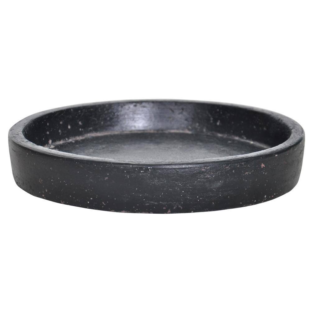 MPG 11 in. Aged Charcoal Faux Cast Stone Fiberglass Saucer PF7908AC ...