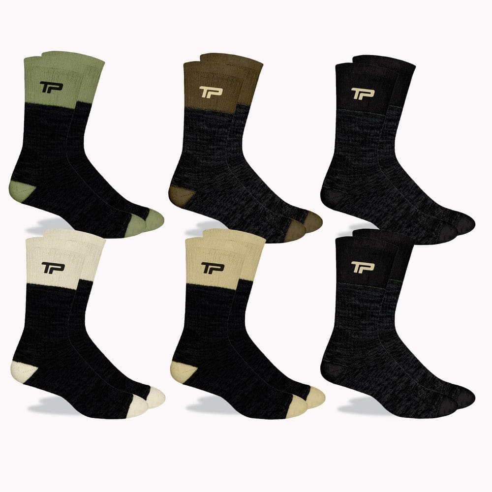 THERMPRO Men's 6-12 Cushion Outdoor Crew Socks (6-Pack) TPM06C20108 ...