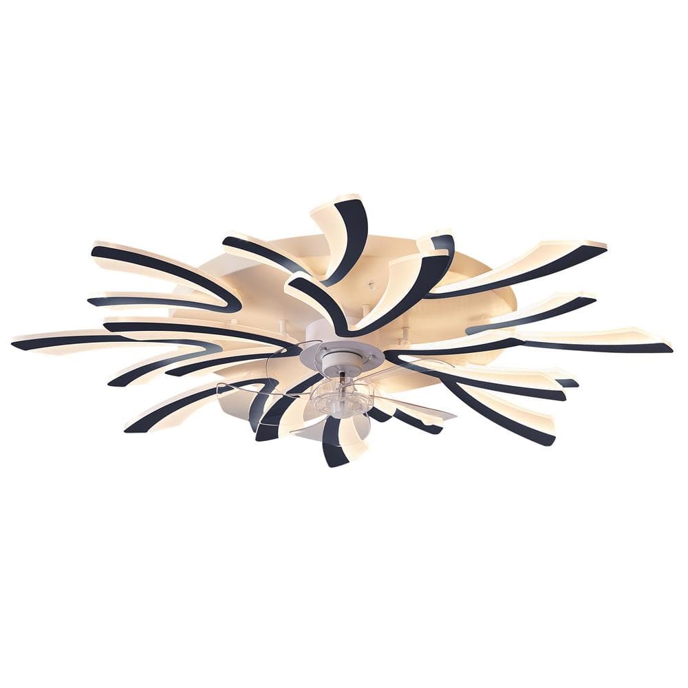 Nivencai 41 in. Indoor Black Ceiling Fan with Adjustable White ...