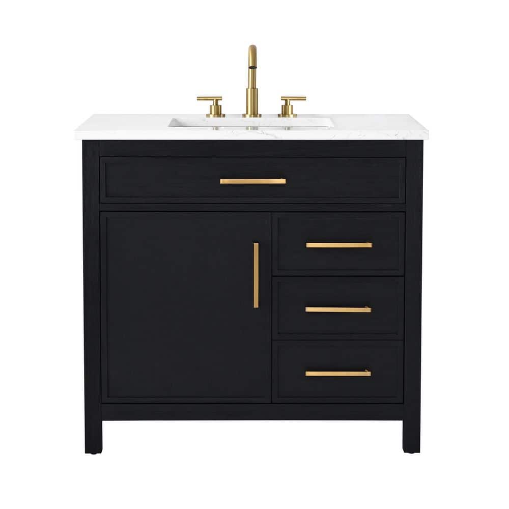 Have a question about SUDIO Logan 36 in. W Bath Vanity in Ebony with ...