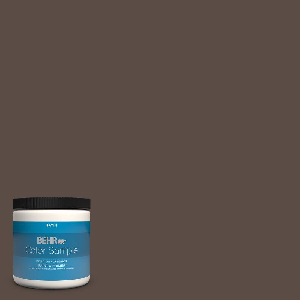 BEHR PREMIUM PLUS 8 oz. #PPU5-19 Dark Truffle Satin Enamel Interior ...