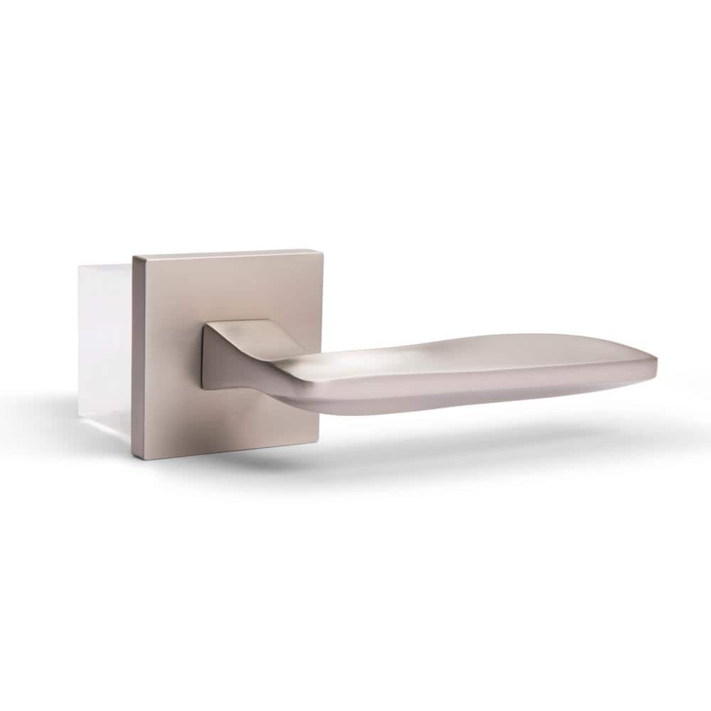 McBowery Canal Satin Nickel Bed/Bath Modern Door Handle (Privacy - Left ...