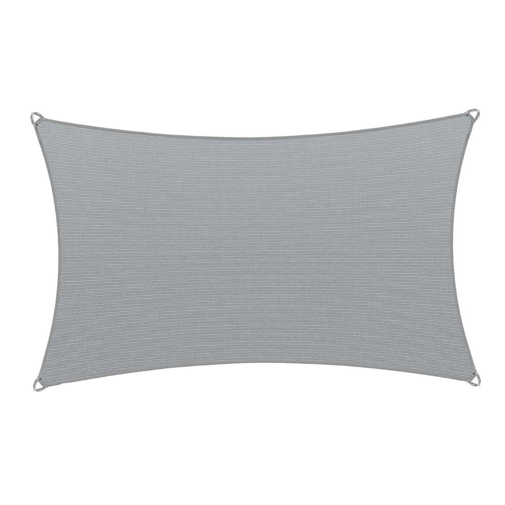 Shade Mart Pro Ring 16 ft. x 20 ft. Rectangle Sun Shade Sail Grey SPR ...