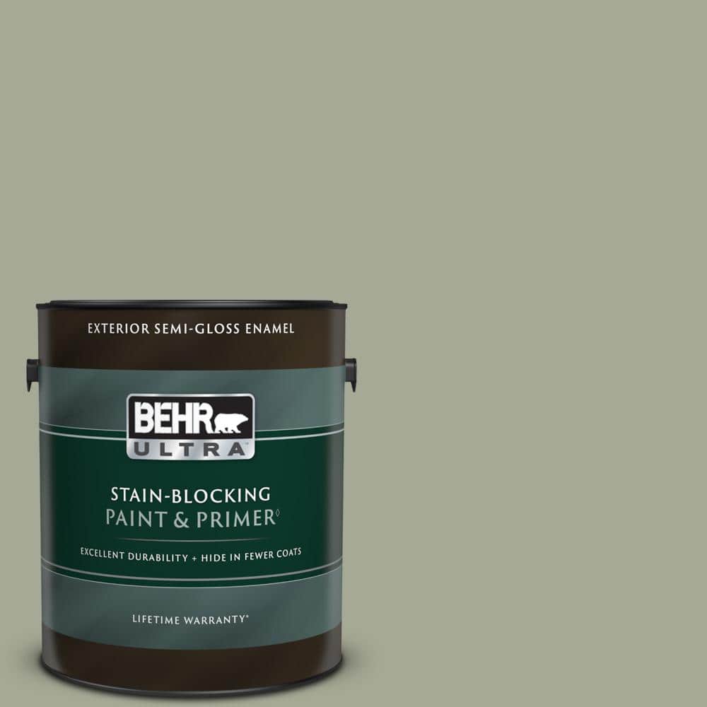 BEHR ULTRA 1 gal. #PPU10-16 Simply Sage Semi-Gloss Enamel Exterior ...