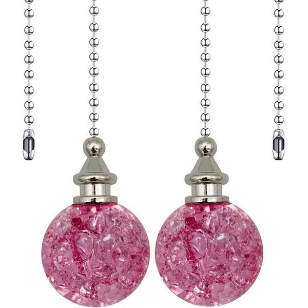 phyfalip Dotlite 12 in. Pink Ceiling Fan Pull Chains with Connector 2-Pack SA1140027G - The Home ...