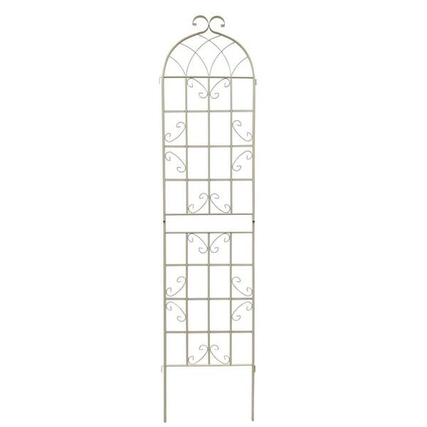 Amamoi 81 in. Metal A-Frame Arch Trellis with Net Green Outdoor Garden ...