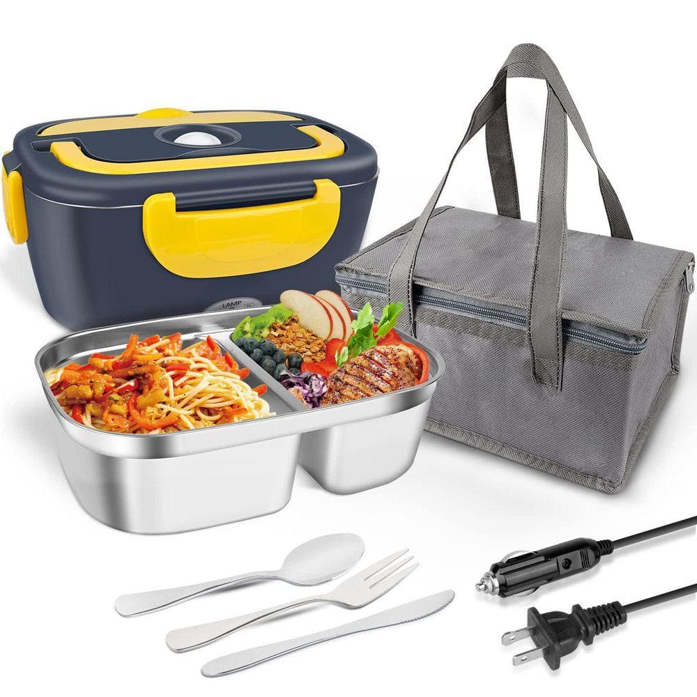 Lynzavix 80W Black Electric Lunch Box Food Warmer, 12/24/110V for Car ...