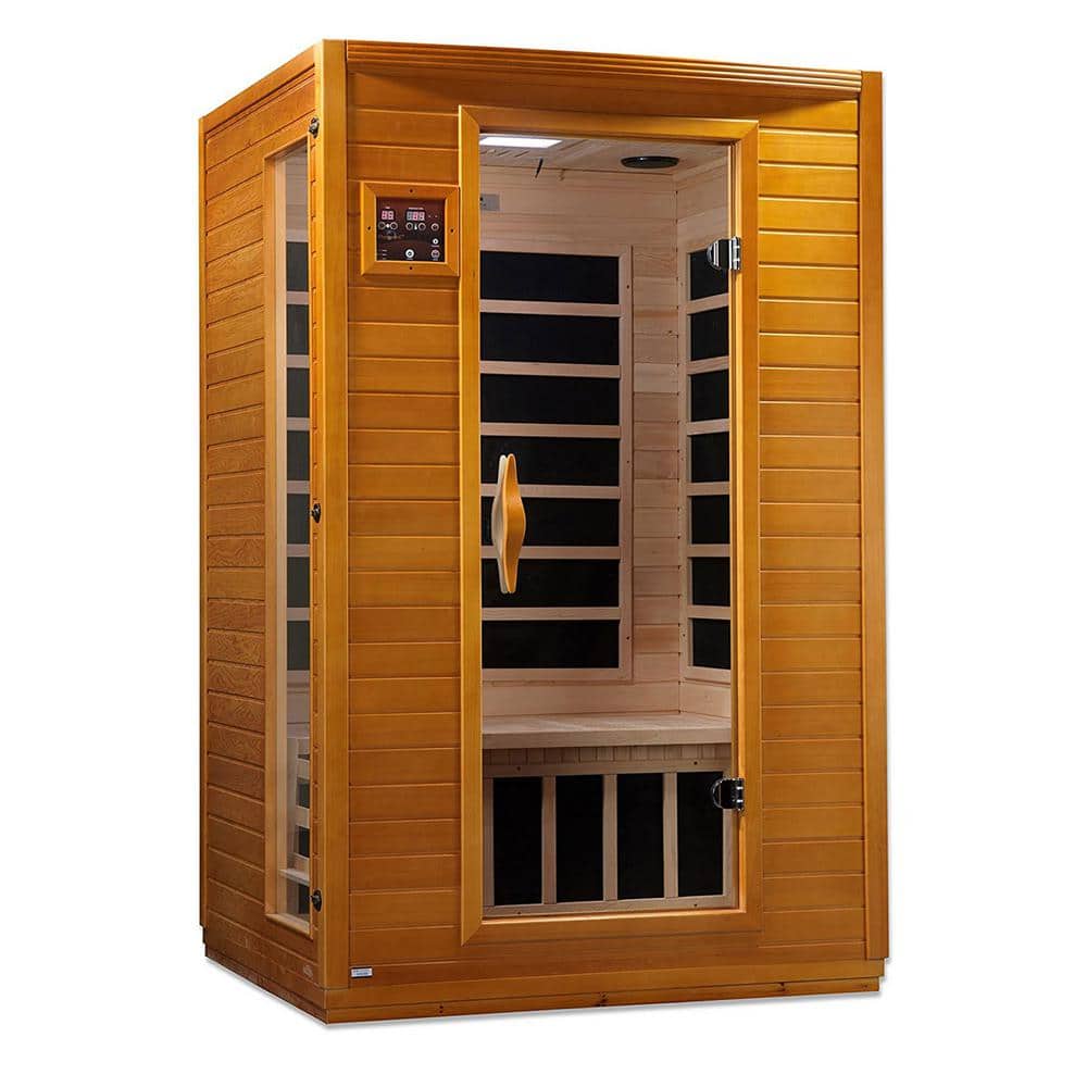 DYNAMIC SAUNAS Dynamic Saunas Andora 2-Person Indoor Wood Low EMF FAR Infrared Sauna, Canadian ...