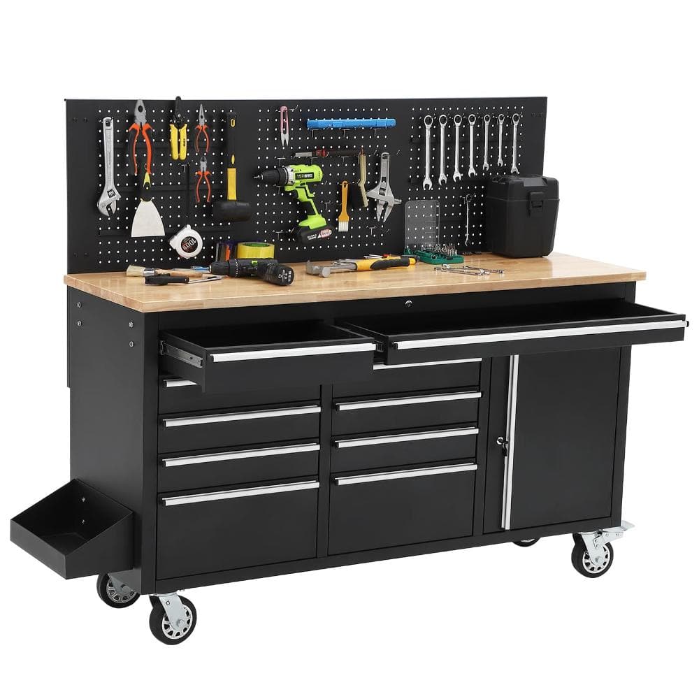 Heavy Duty 61x19 inches 10-Drawer Rolling Tool Chest & Workbench with ...