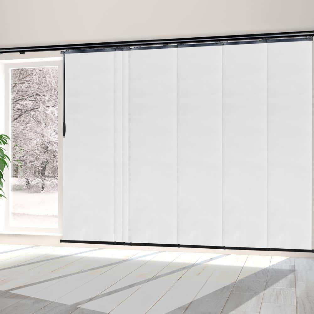 EMOH Crystal White 110 in. - 153 in. W x 94 in. L 7-Panel Black Single ...