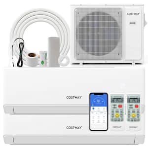 Costway 18k BTU 2 Zone 7K Plus 18K BTU Split Air Conditioner 22 SEER2 ...