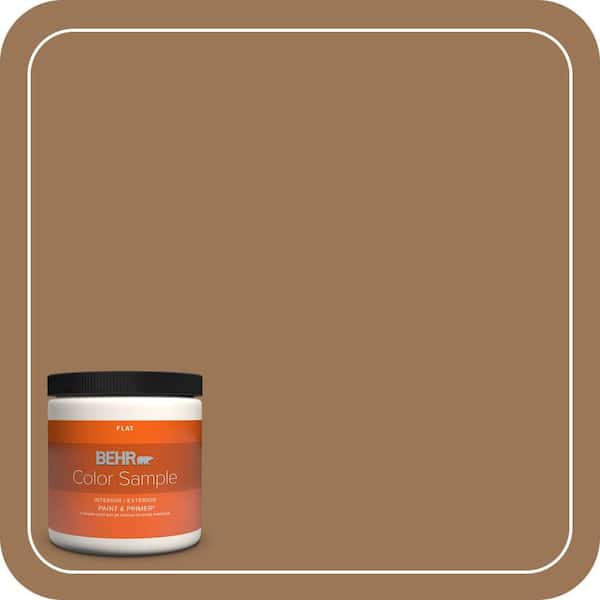BEHR PREMIUM PLUS 8 oz. #PPU4-02 Coco Rum Flat Interior/Exterior Paint ...