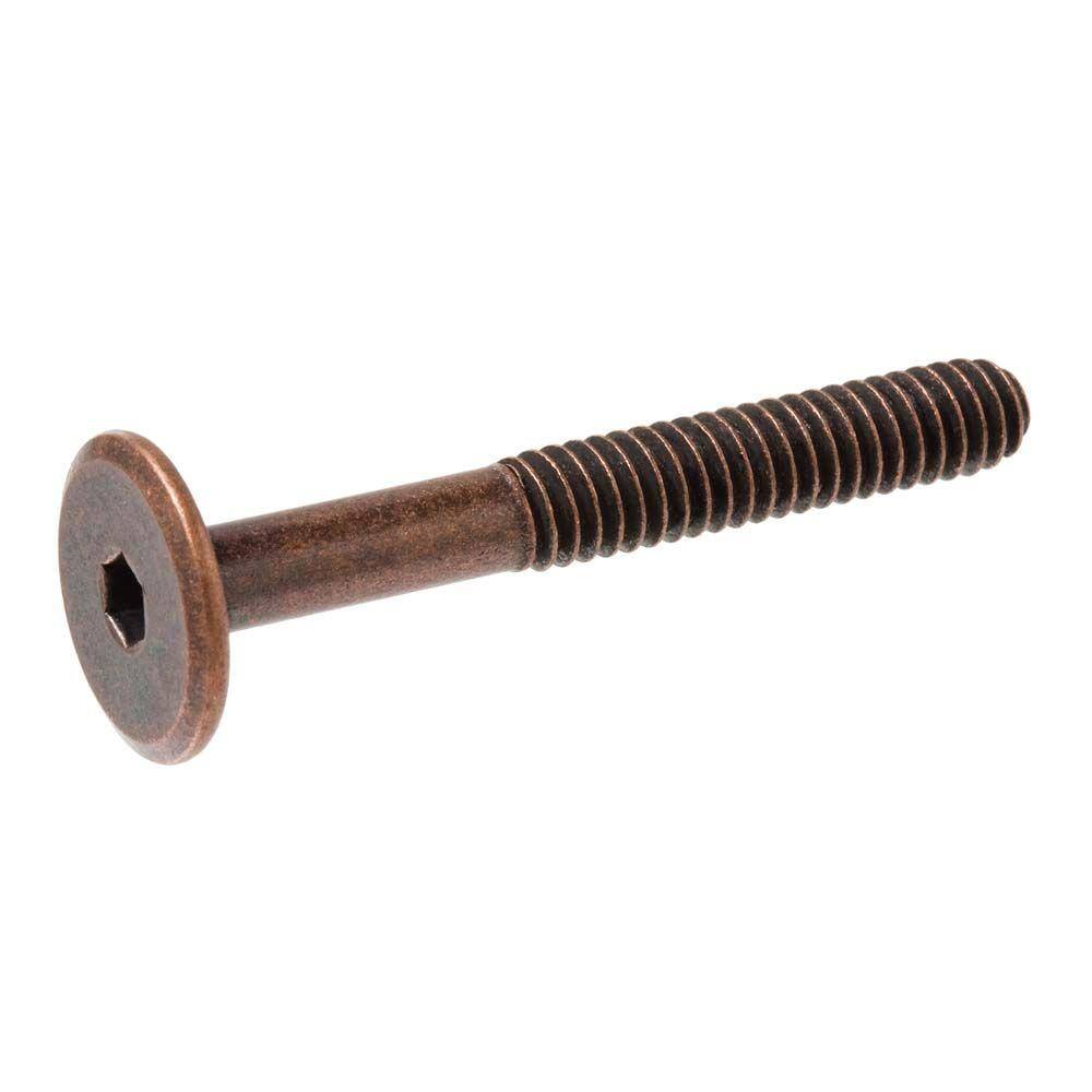 Everbilt 1/4 in. x 1-3/16 tpi Antique Brass Narrow Connecting Bolt ...