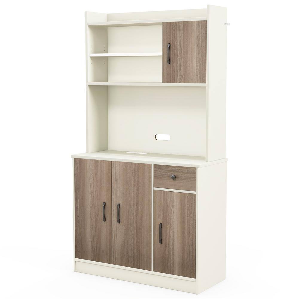 Reviews for Costway 4-Door 71 in. White Kitchen Buffet Pantry Storage ...