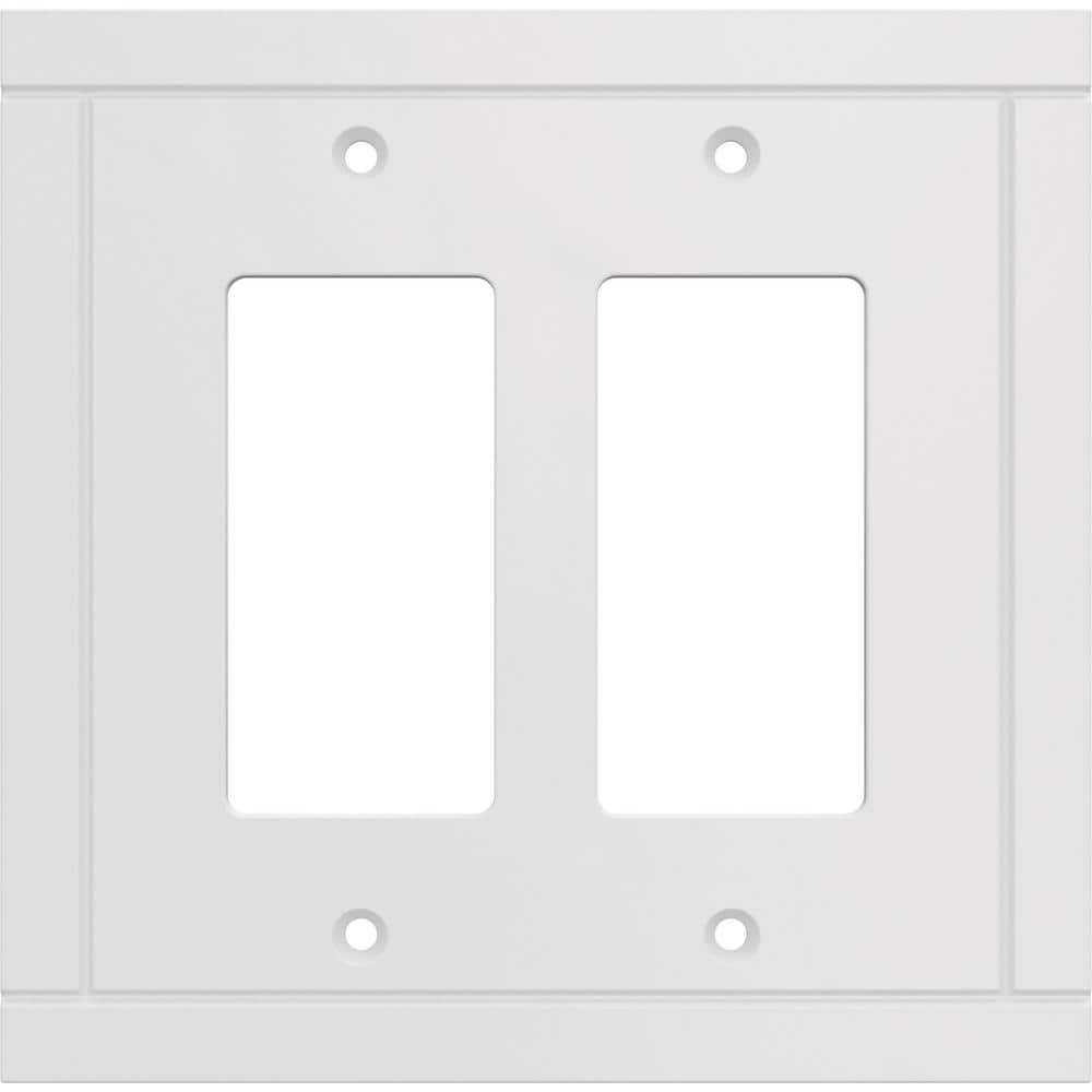 Hampton Bay (3-Pack) Craftsman 2-Gang Pure White Decorator/Rocker ...