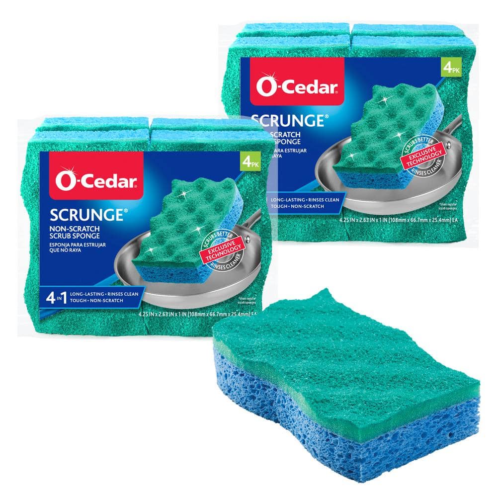 O-Cedar Scrunge Multi-Use No Scratch Sponge (8 Sponges) 169433 COMBO1 ...