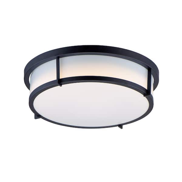 Maxim Lighting Rogue 13 in. Satin Brass 2-Light Flush Mount 10272 - The ...