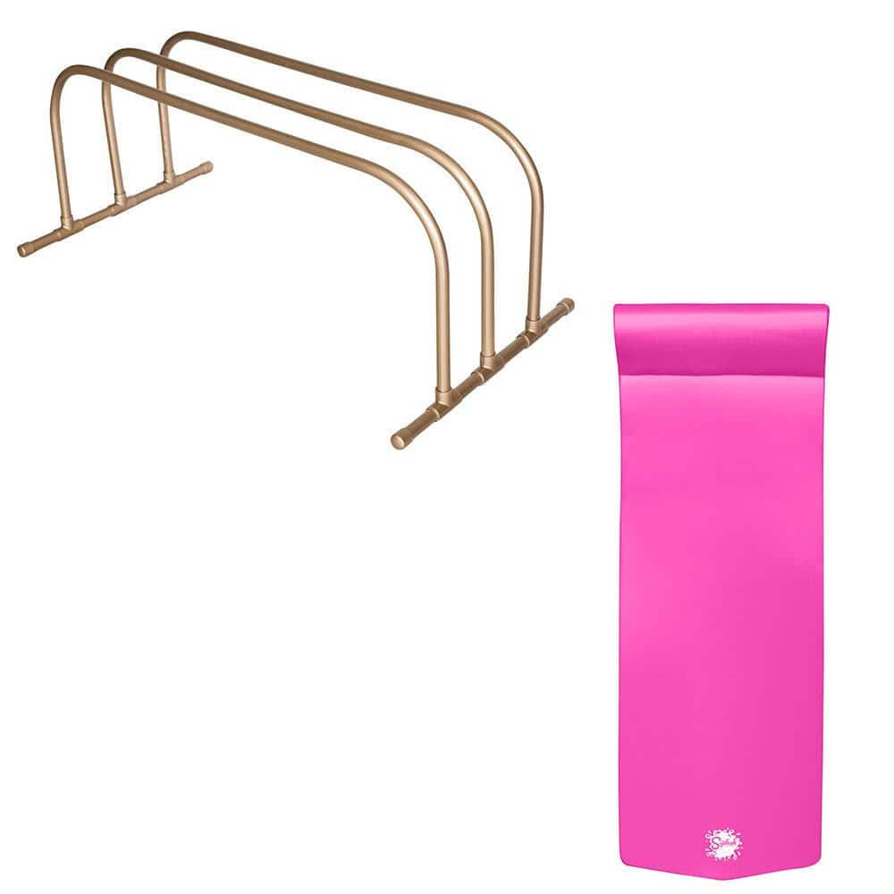 TRC Recreation 70 in. Pink Pool Lounger Float with PVC Pool Storage ...