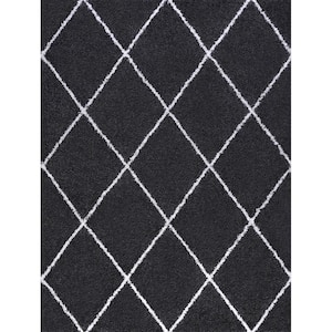 Tayse Rugs Jersey Shag Diamond White 5 ft. x 8 ft. Indoor Area Rug ...