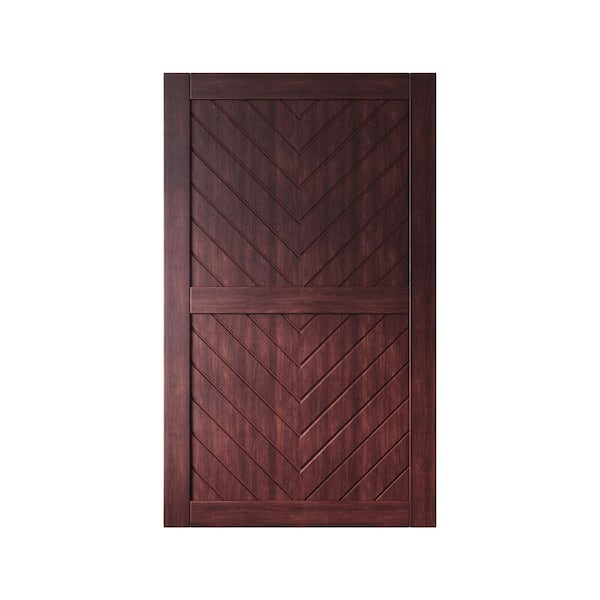 HOMACER JT3 50 in. x 80 in. C-Panel Solid Core Red Mahogany Fishbone ...