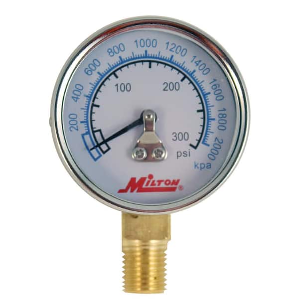 Milton Industries Inc. 1 4 in. NPT High Pressure Gauge 1195 The Home Depot