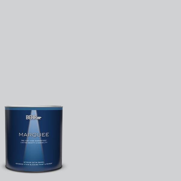 BEHR MARQUEE 1 qt. #N510-1 Silver Shadow Satin Enamel Interior Paint ...