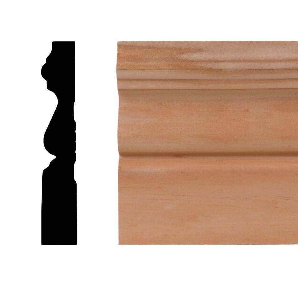 Builder's Choice WAS414 9/16 in. x 3-3/16 in. Pine Wood Base Molding ...