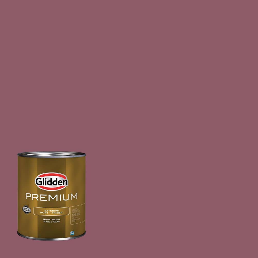 Glidden Premium 1 qt. PPG1049-6 Cabernet Flat/Matte Exterior Paint ...
