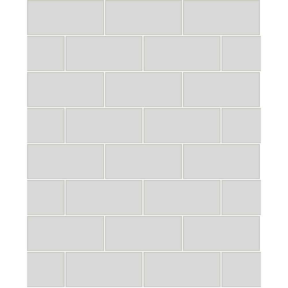 Brewster Galley Light Grey Subway Tile Medium Grey Wallpaper Sample ...