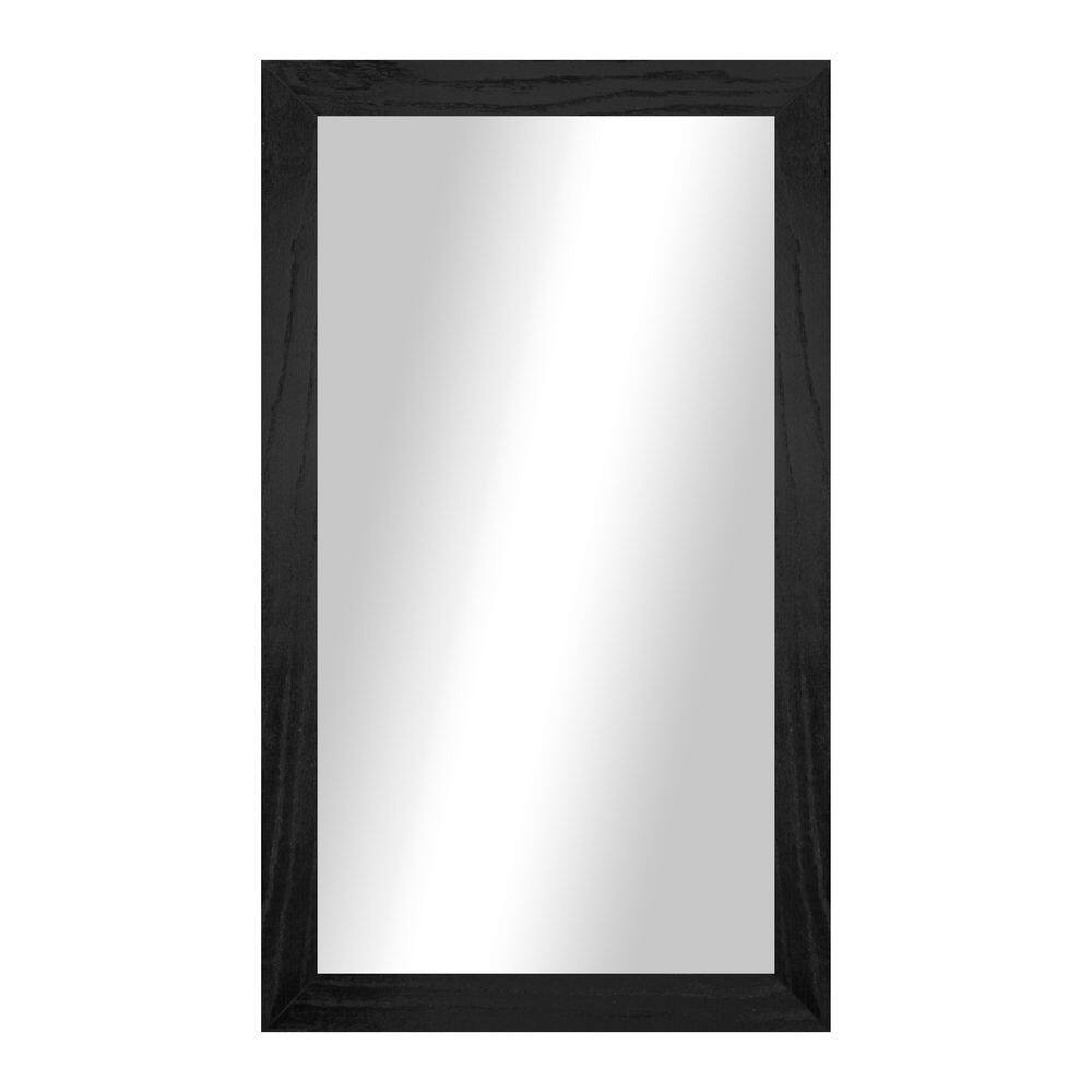 Rayne Mirrors 2 in Black Frame (30 in. W x 19 in. H) Oak Hardwood ...