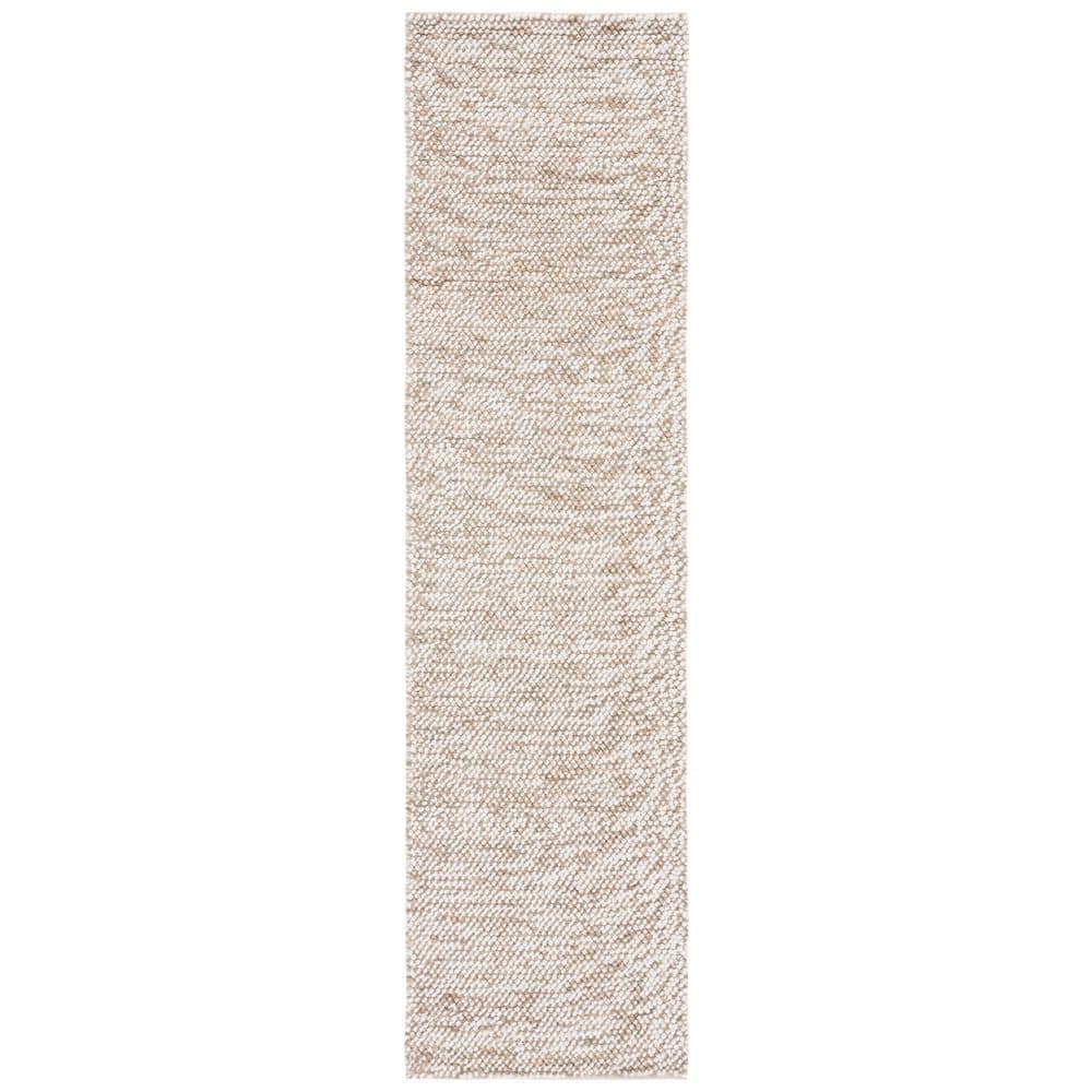 SAFAVIEH Natura 2 ft. x 5 ft. Sage/Ivory Uniform Marle Runner Rug ...