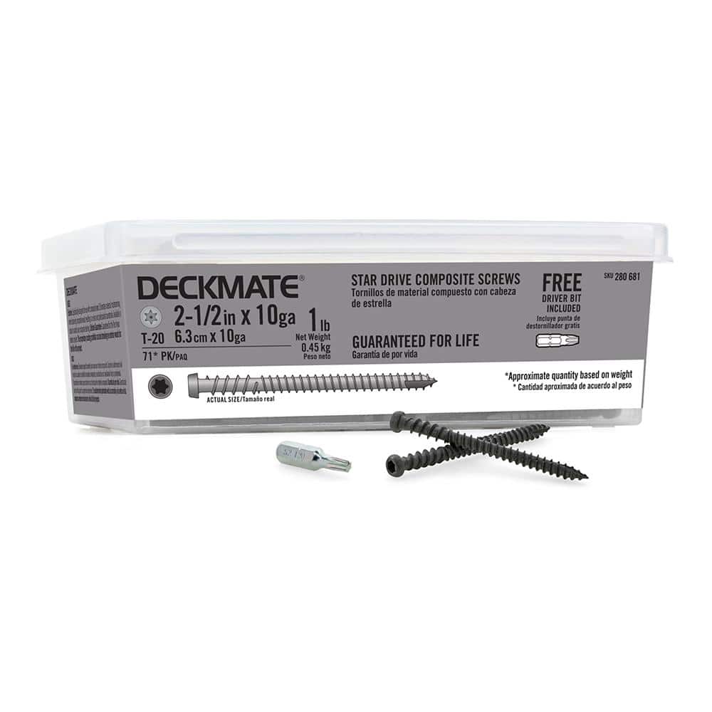 Reviews for DECKMATE #10 x 2-1/2 in. Gray Star Pan-Head Composite Deck ...