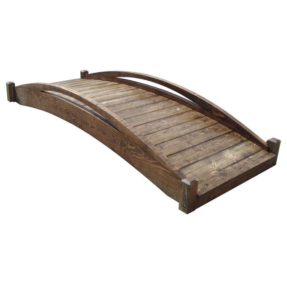 SamsGazebos 8 ft. Basho Wood Garden Bridge MB-BA8-T - The Home Depot