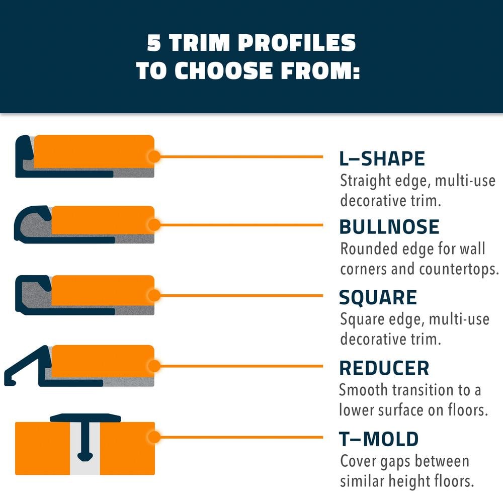 Silver Aluminum L-Shaped Tile Edging Trim - 38 in. x Philippines | Ubuy