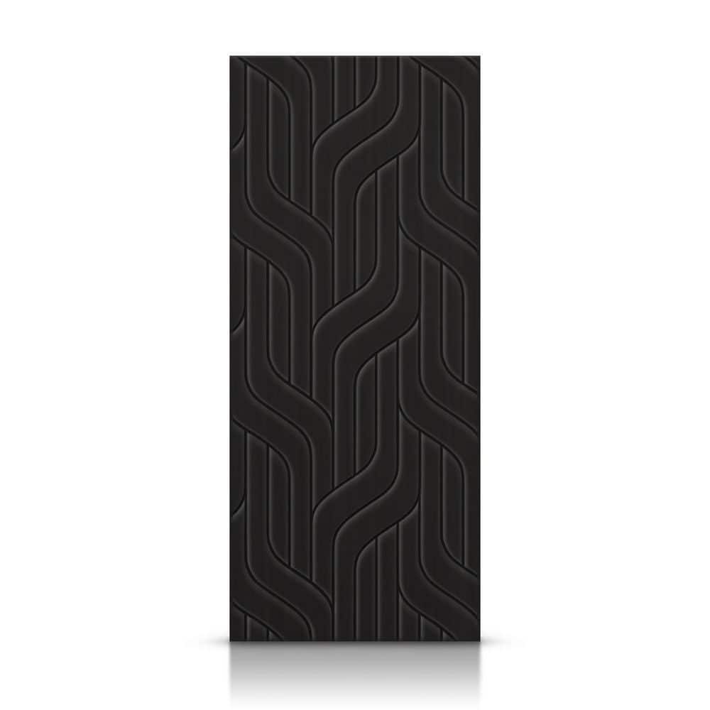 CALHOME 42 in. x 84 in. Hollow Core Black Painted Composite MDF ...