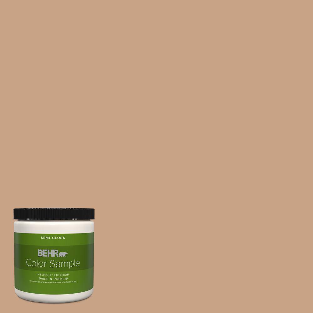 BEHR PREMIUM PLUS 8 oz. #S230-4 Granola Semi-Gloss Interior/Exterior ...