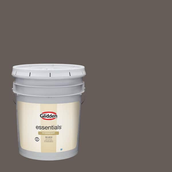 Glidden Essentials 5 gal. PPG1005-6 Oswego Tea Satin Exterior Paint ...