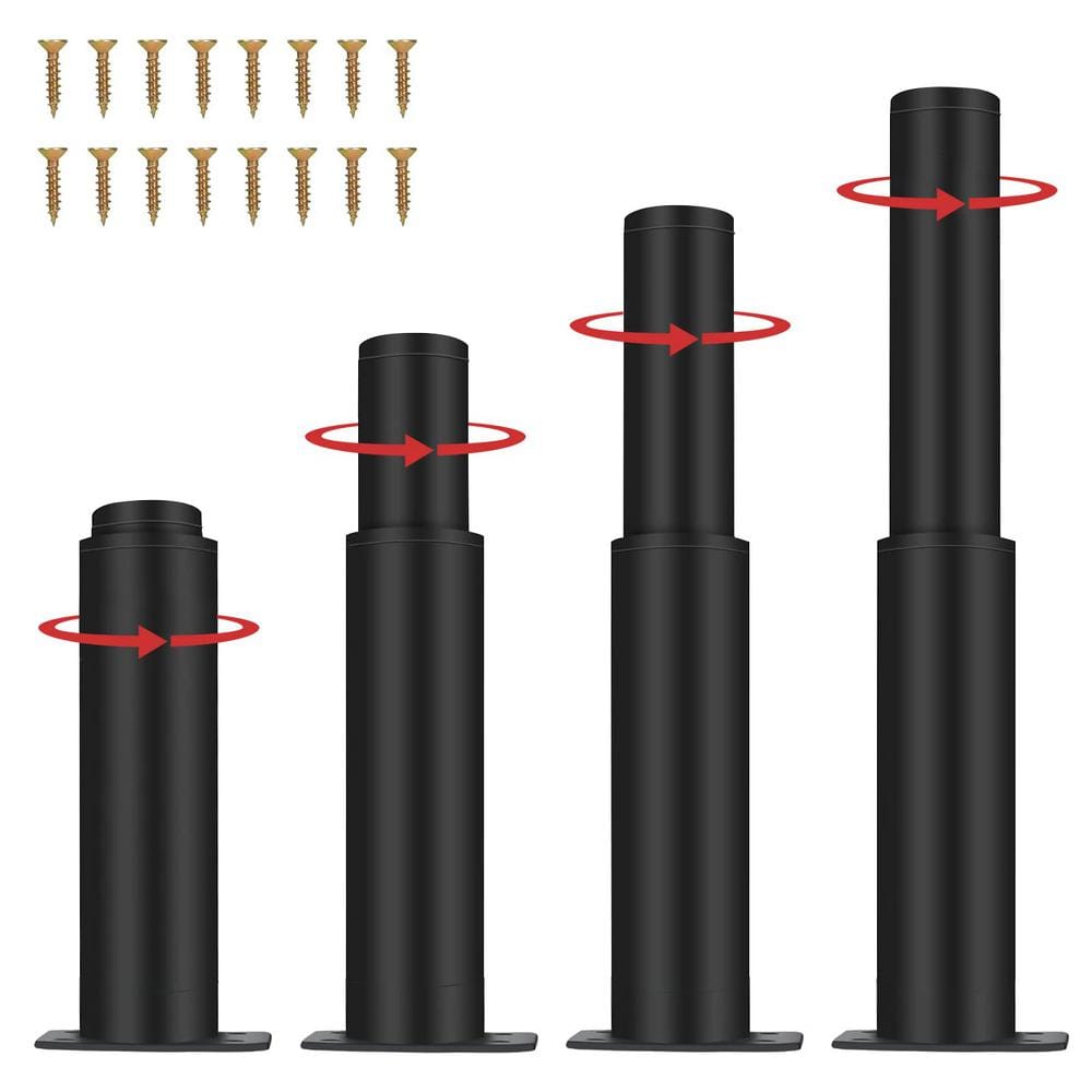 Angel Sar 5 in. to 9 in. Metal Adjustable Furniture Legs, Adjustable ...