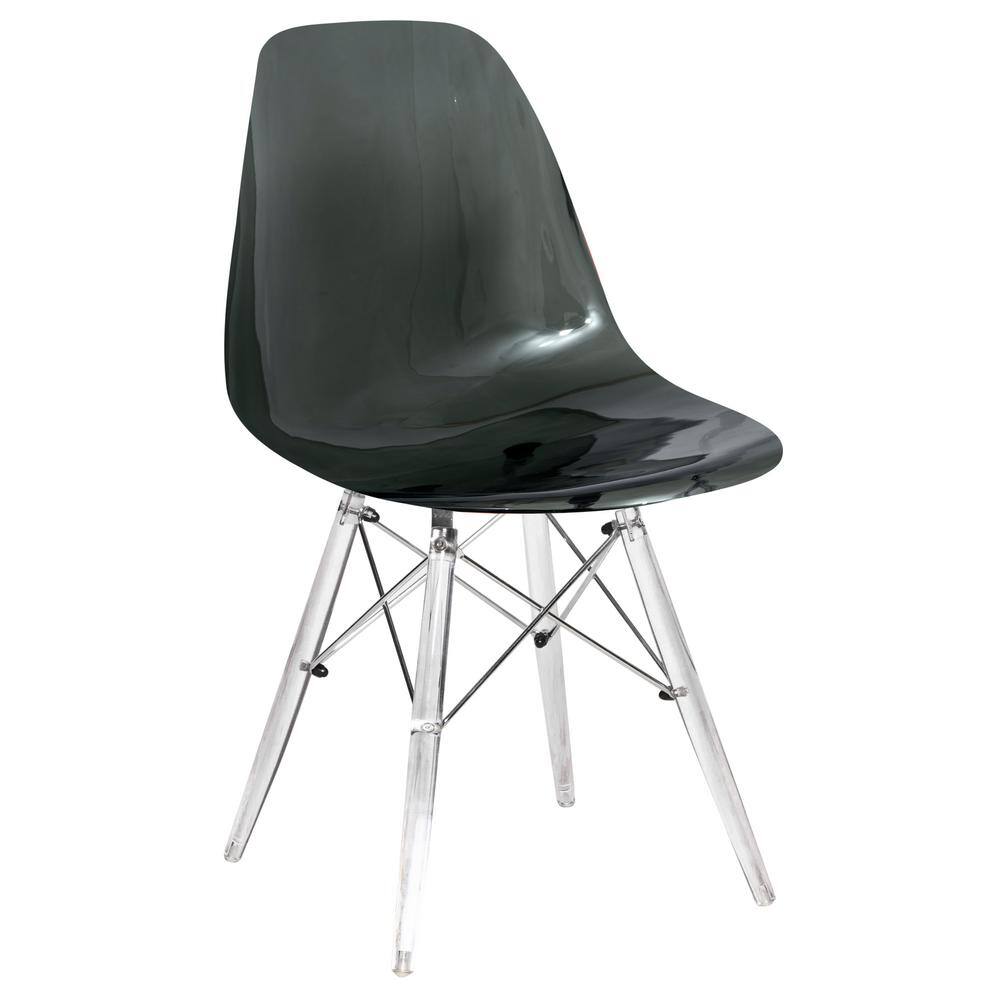 Leisuremod Dover Modern Plastic Dining Chair With Clear Acrylic Base in ...