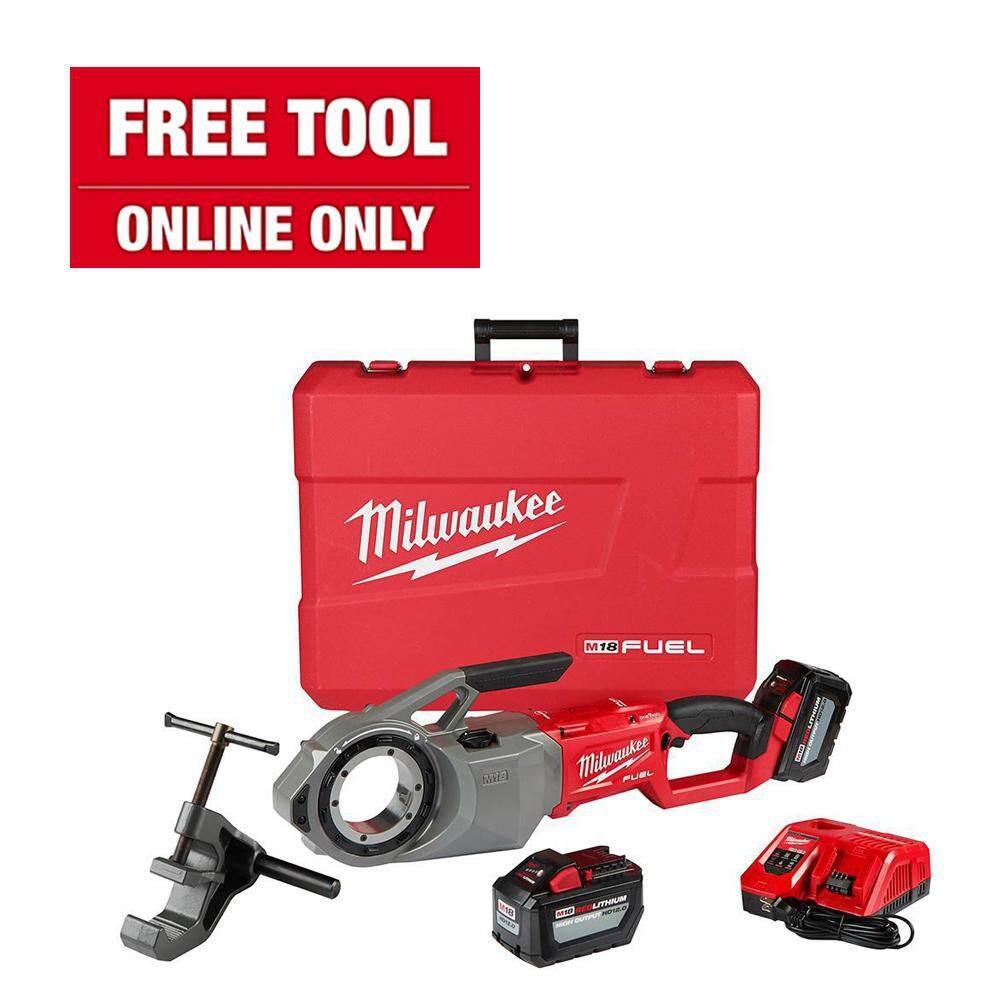 Milwaukee M18 Fuel One-Key Cordless Brushless Pipe Threader Kit with (2 ...