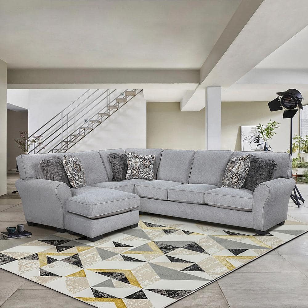Big gray sectional couch store