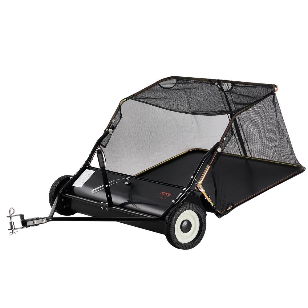 VEVOR 42 in. Lawn Sweeper Tow Behind, 12 Cu. Ft. Large Pull Behind ...