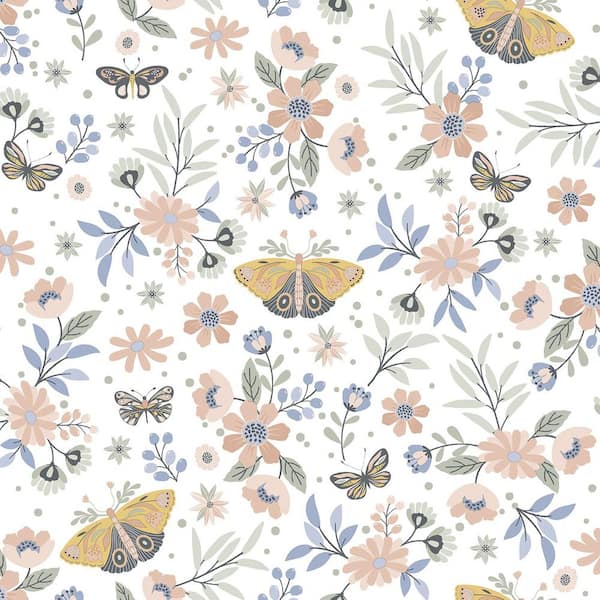 Veer Decor Whimsical Meadow Orange Wallpaper VRKG05-185 - The Home Depot
