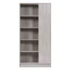 Noble House Amelia 64.80 in. Grey Wood 10-Shelf Standard Bookcase 13245