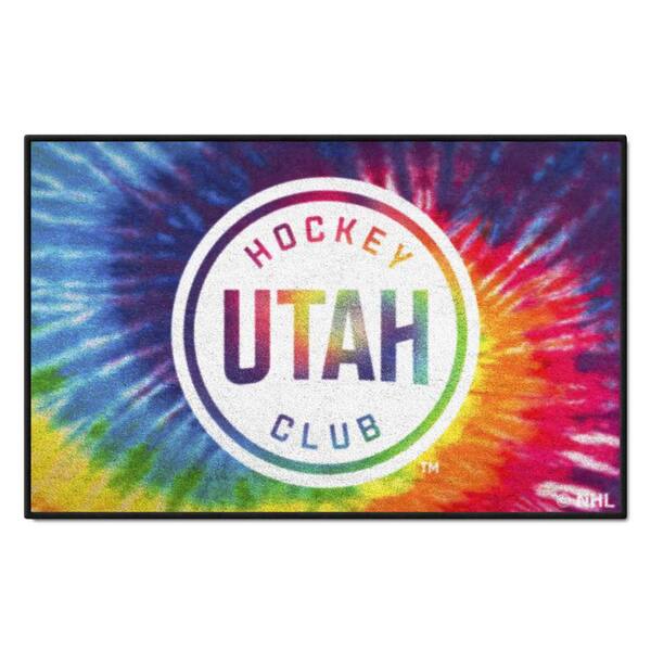 FANMATS NHL-Utah Blue 19 in. x 30 in. Hockey Club Tie Dye Starter Utah ...