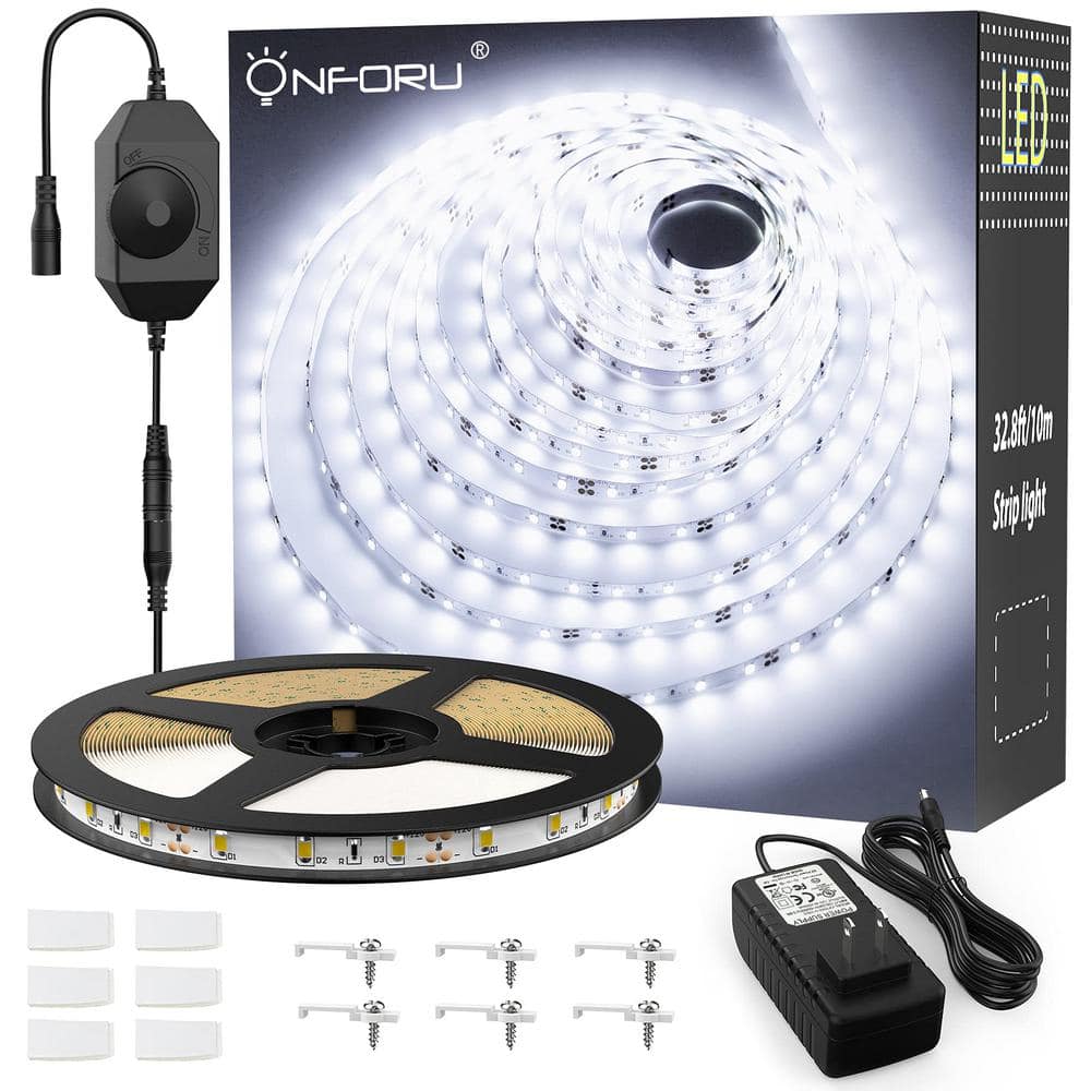 BIBIVIS 32.8 ft. Dimmable 300 LED Light Strip, 6000K Daylight White ...